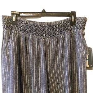 Democracy | Pants & Jumpsuits | Democracy Blue Linen Blend Stripe High ...